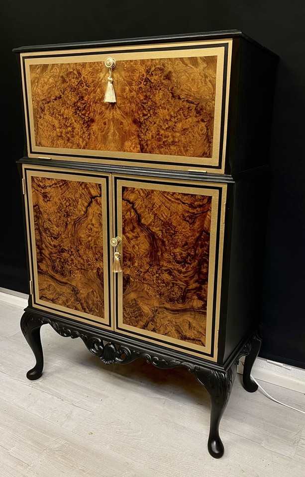 Queen Anne Style Drinks Cabinet Cocktail Cabinet Bar Buffet Retro ...