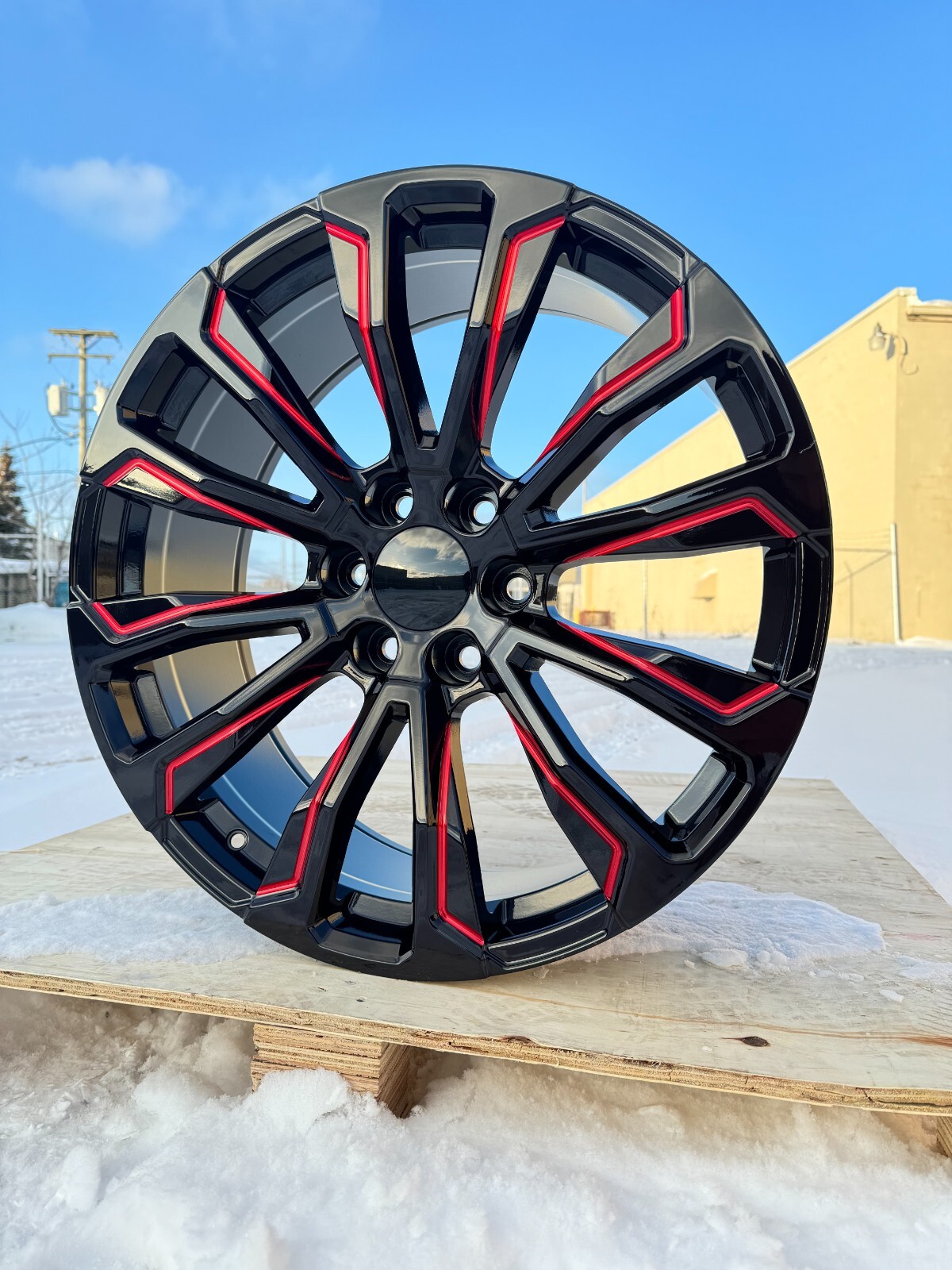 OE Pro line RS40 22X9 6X139.7 GLoss Black Red Milled +31ET | eBay