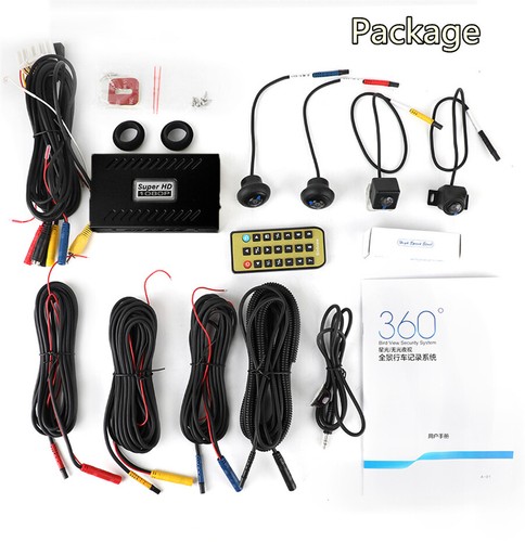 360 Degree Bird View Panorama System Car DVR Parking Assistant Kit w/ 4 ...