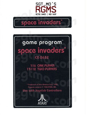 Atari 2600 Replacement Text Style Label - Space Invaders | eBay