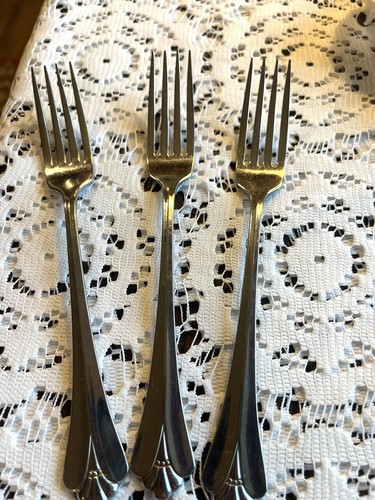 Oneida Stainless ROYAL FLUTE Set of 3 Dinner Forks LOT #1 | eBay