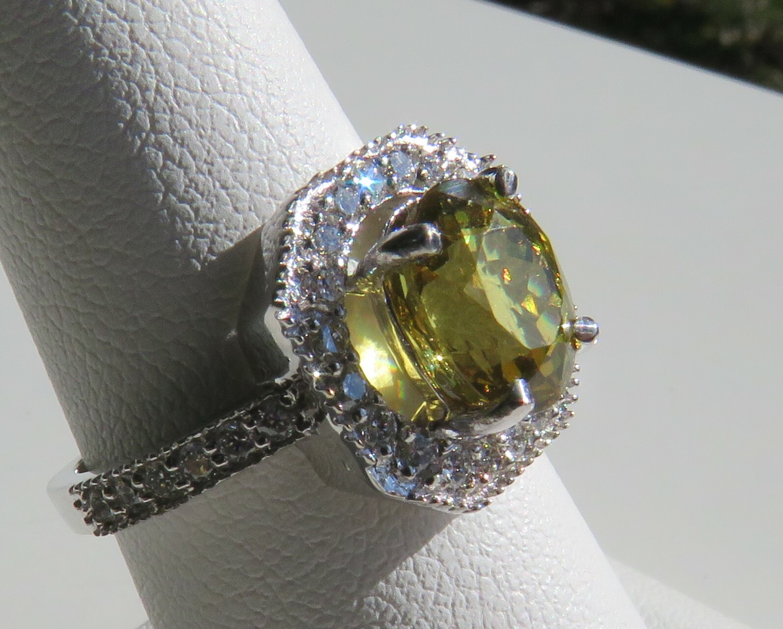 Yellow Grossular-Andradite Mali Garnet Ring 14k white gold with ...