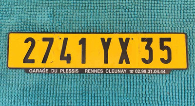 FRANCE FRENCH VINTAGE LICENSE PLATE 35 DEPT. This plates is 3 plus ...