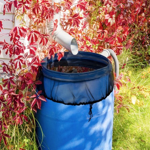 Mesh Net Easy to Install Anti-falling Leaves Rain Barrel Net Cover ...