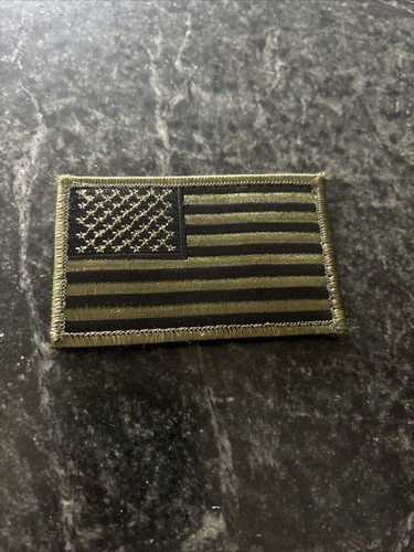 Subdued American Flag Patch 3.5” Green USA US Stars Stripes Jacket Hook Loop | eBay