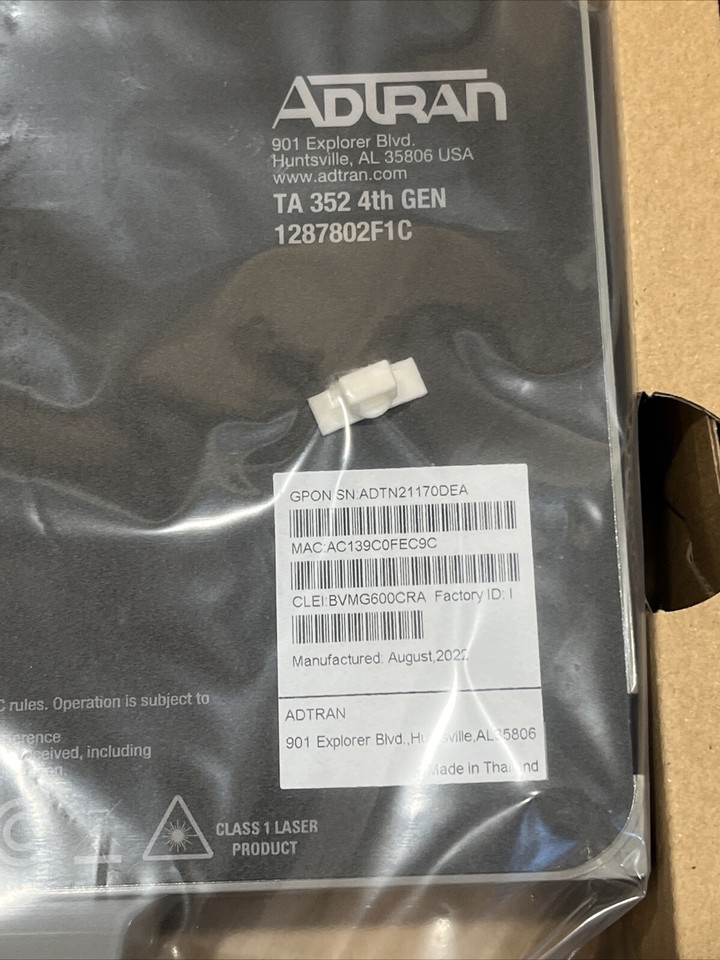 ADTRAN 1287802F1C TA 352 GPON 4th GEN ONT , Total Access 352 , NEW IN ...