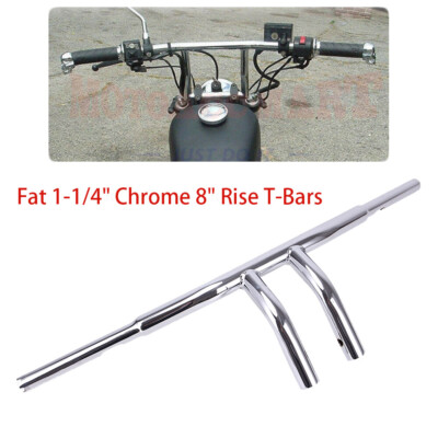 Fat 1-1/4" 8" Rise Pullback T-Bars Handlebars Drag For Harley ...