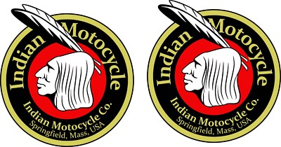 Fits Indian Motorcycle Gas Tank Decals 4" Round Springfield, Mass USA ...