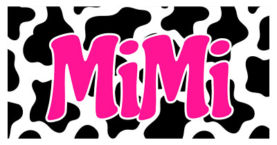 MiMi License Plate, Cow Print, Vanity Personalized License Plates | eBay