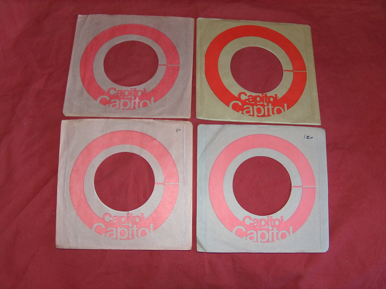 (4) Vintage Capitol Records Target 45 RPM Vinyl Wax Record Sleeves Only ...