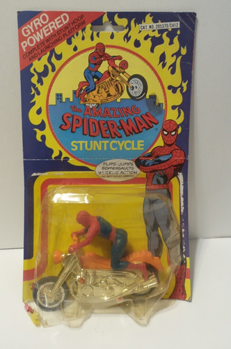 The Amazing Spider-Man Gyro Powered Stunt Cycle Vintage On Card 1982 ...