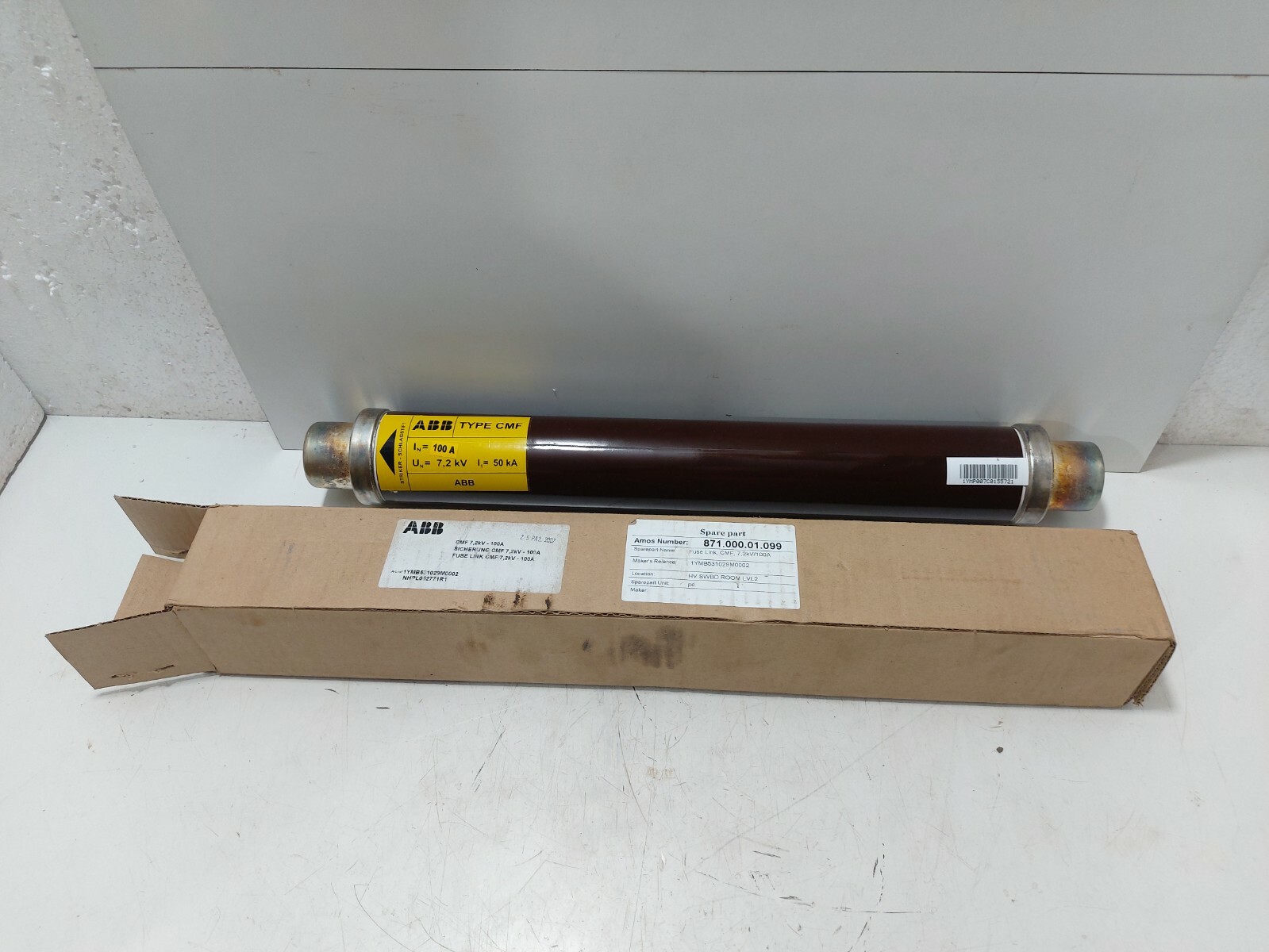 ABB NHPL052771R1 TYPE CMF 7.2KV 100A FUSE / 1YMB531029M0002 | eBay