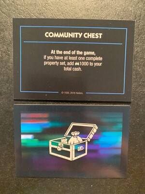 Monopoly Speed COMMUNITY CHEST CARD Add Cash IF YOU HAVE A COMPLETE ...