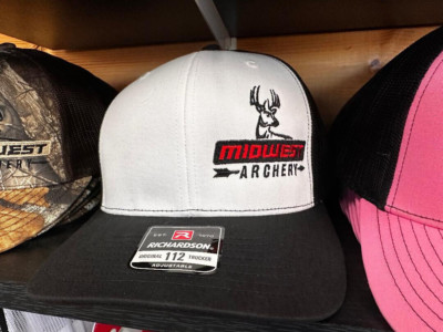 2025 MIDWEST ARCHERY Hat Cap Black White HOYT RICHARDSON 112 Bow ...