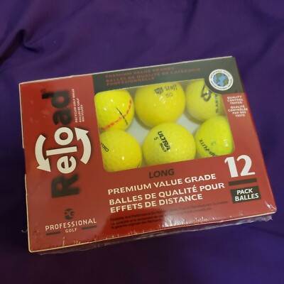 Reload 12ct Quality Recycled Golf Balls neon -Premium Value Grade Long ...