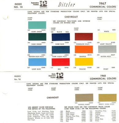 1967 1968 CHEVROLET PANEL SPORTVAN STAKE SUBURBAN PICKUP TRUCK PAINT ...