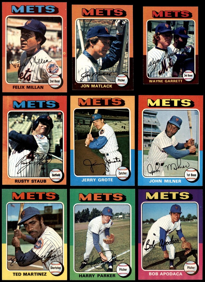 1975 Topps New York Mets Near Team Set 7 - NM 6896674 (20 / 24 cards ...