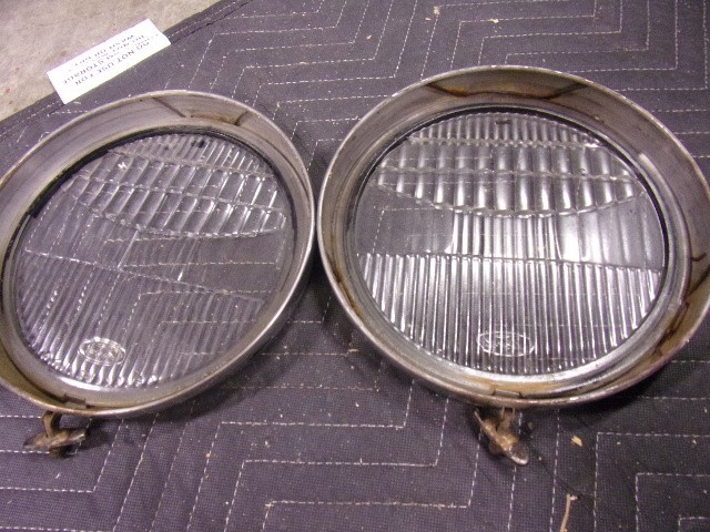 1930-1931 Ford Model A Headlights Pair Stainless Head Lamp Twolite Lens ...