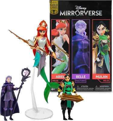 Disney Mirrorverse Action Figure 3-Packs Mulan 5" Belle 5" & Ariel 7 ...