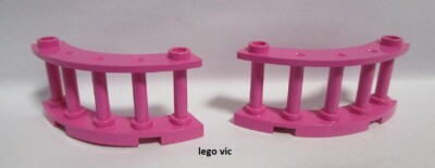 Lego 30056 x2 Fence Dk Pink 4x4x2 Quarter Round Barrière Belville 7578 ...