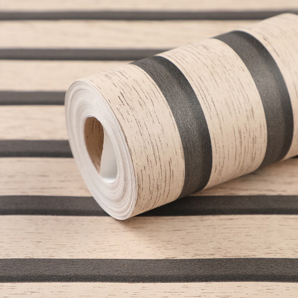 Wooden Slat Panelling Wallpaper 3D Wood Panel Effect Stripe Home Room ...