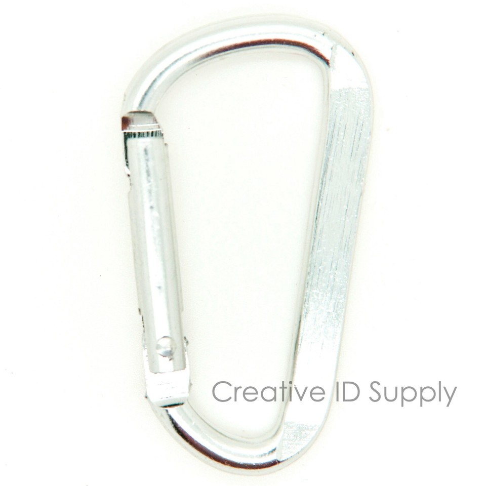 10pcs SILVER CARABINER D-RING KEY CHAIN 2.25" ANODIZED ALUMINUM HOOK ...