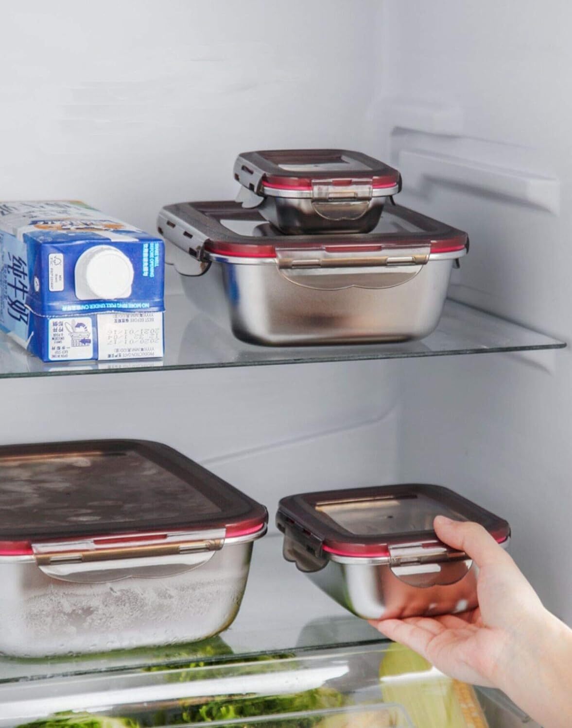 3 Pieces Stainless Steel Food Storage Container with Lids Airtight ...