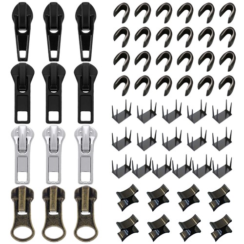 60pcs Zipper Repair Kit Backpack Clothes For Jacket Slider Replacement ...