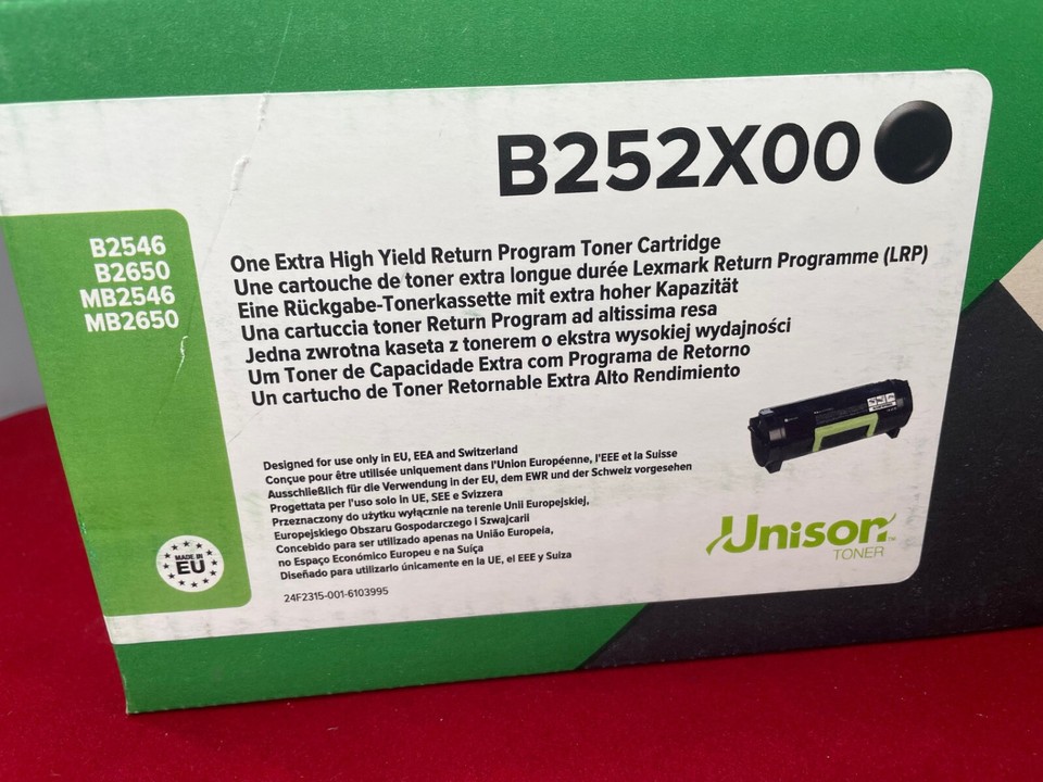 Neuf Véritable Emballé Lexmark B252X00 Noir Imprimante Laser Toner ...