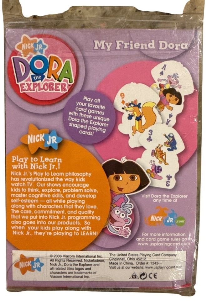 Bicycle Dora The Explorer JUMBO Shaped Cards 4.5" x 3.5" Nick Jr 5 ...