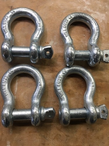 Lot of 4 - WLL 8-1/2T RIGGING SHACKLE SHACKLES CLEVIS 1" PIN | eBay