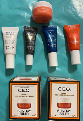 7 pc Sunday Riley Travel Size & Sample Lot C.E.O., Good Genes, A+, Auto ...
