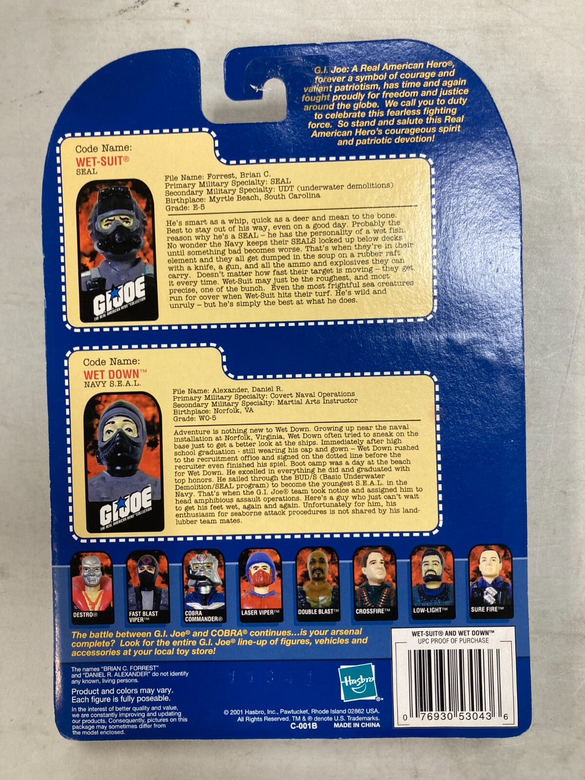 2001 Hasbro Gi Joe Collectors Edition 2pack Wet-suit and Wet Down MOC ...