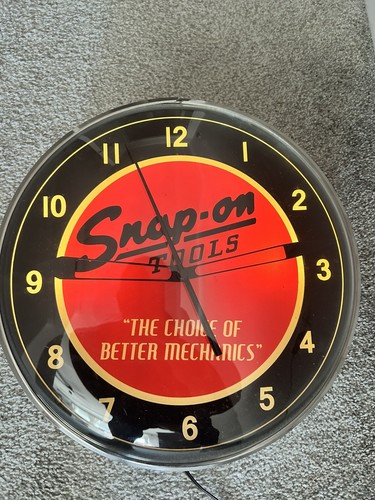 Snap-on Tools Vintage Style 15" LED Wall Clock Working Good Condition ...