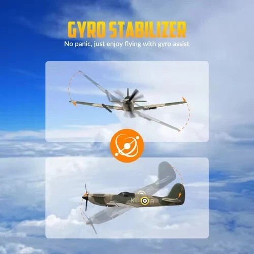 USA Volantex Spitfire RC Plane 2.4G 3CH Gyro Stabilizer Fixed Wing RTF ...