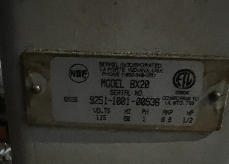 Berkel Model BX20 Stand Mixer 115 VOLTS 60 HZ 1/2 HP | eBay