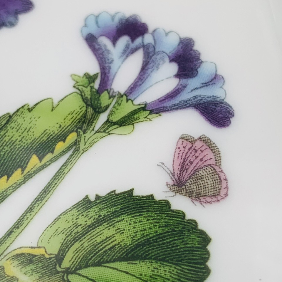 Portmeirion Botanic Garden Plate 7 Inch Porcelain Square Blue Primrose ...