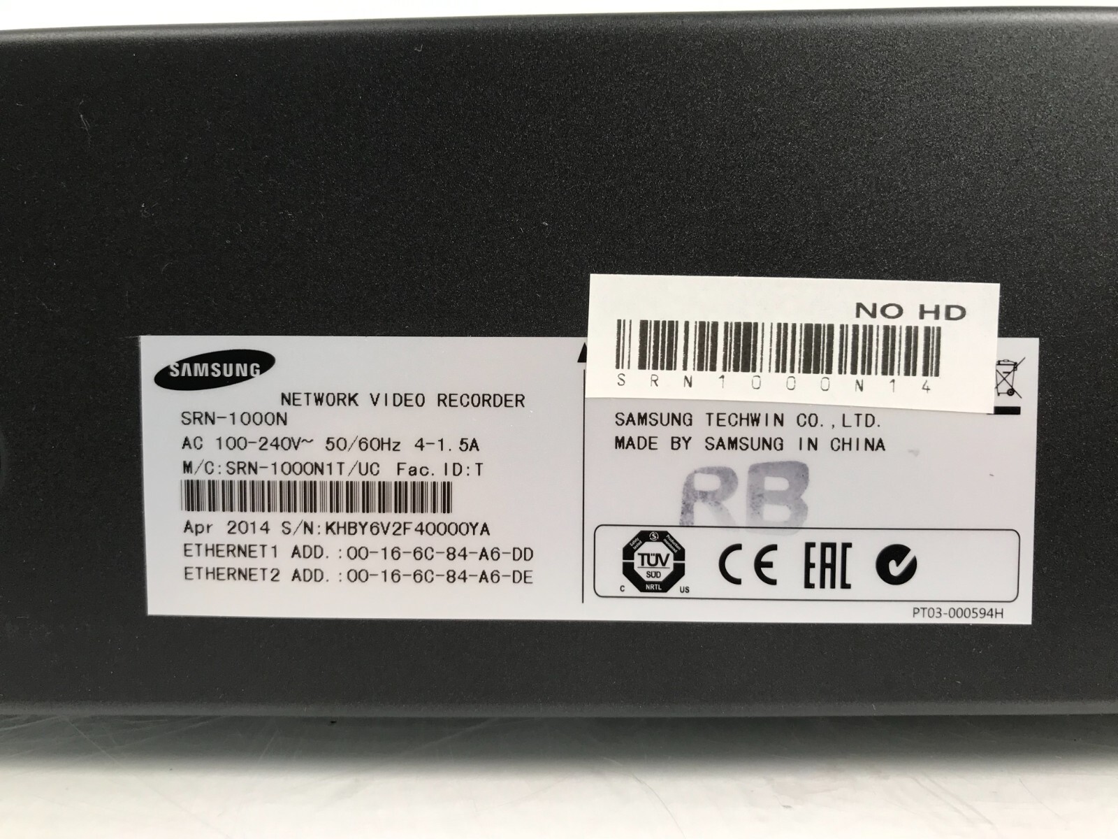 SAMSUNG SRN-1000 64-Channel 100Mbps Network Video Recorder No HDD SRN-1000N | eBay