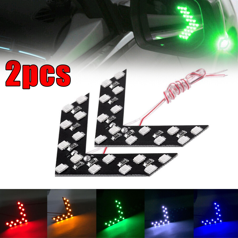 2x Car Side Rear View Mirror 14-SMD LED Lamp Turn Signal Lights Auto ...