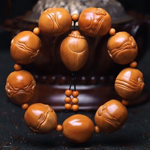 23*17mm Olive Carved Core Mountain Ghost Evil Monk Olive Hu Bracelet ...