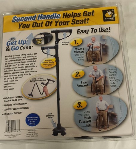 My Get Up and Go Cane Portable Walking Support with Built in LED Light ...