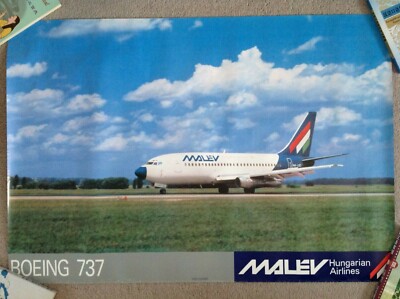 Vintage ORIGINAL airline MALEV Hungarian Airlines advertising POSTER ...