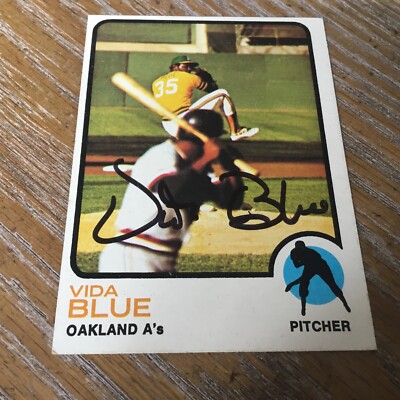 Autographed 1973 Topps Vida Blue. DEC. #L-1 | eBay