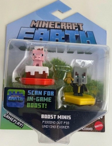 Minecraft Earth Pigging Out Pig & Undying Evoker 2 Pack Figures Mini ...