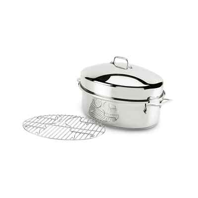 All-Clad Stainless-Steel Oval Roaster with Rack and Dome Lid (SCRATCH ...