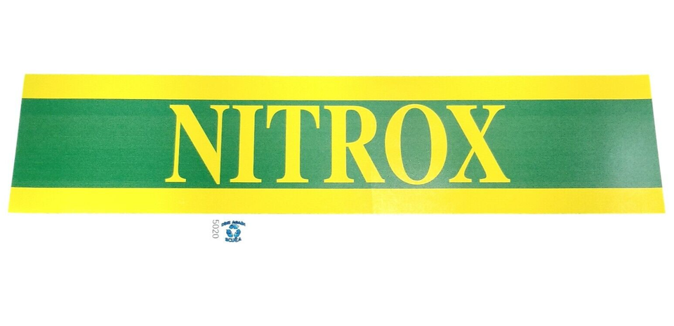 25" X 6" Nitrox Sticker Decal Tank Wrap Scuba Diving Enriched Air ...