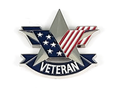 Deluxe Silver Star Veteran USA flag hat lapel pin Veteran's Day ...