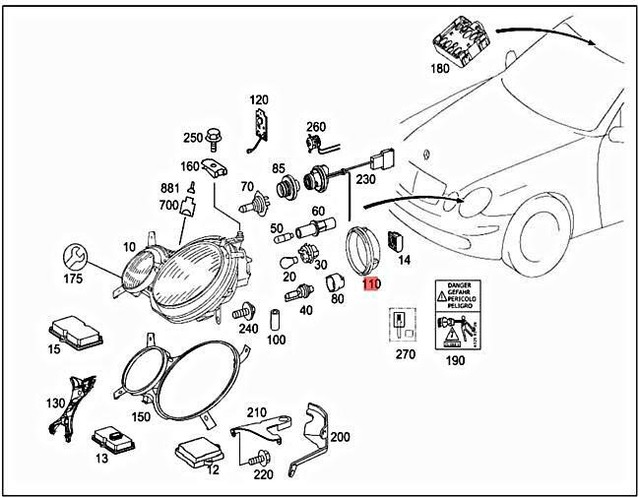 Genuine MERCEDES Headlight Head Light Lamp Cap Cover Left or Right ...