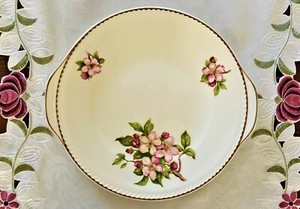 VINTAGE PORTLAND POTTERY COBRIDGE STAFFORDSHIRE ENGLAND FLORAL CAKE ...
