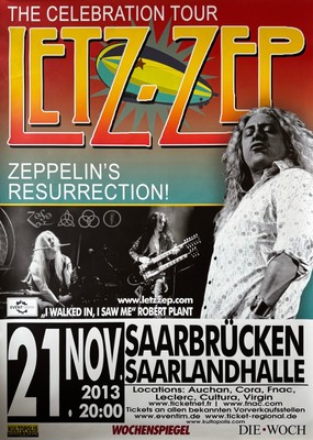 Led Zeppelin - LETZ-ZEP The Celebration Tour 2013 - 80x120cm - Poster ...